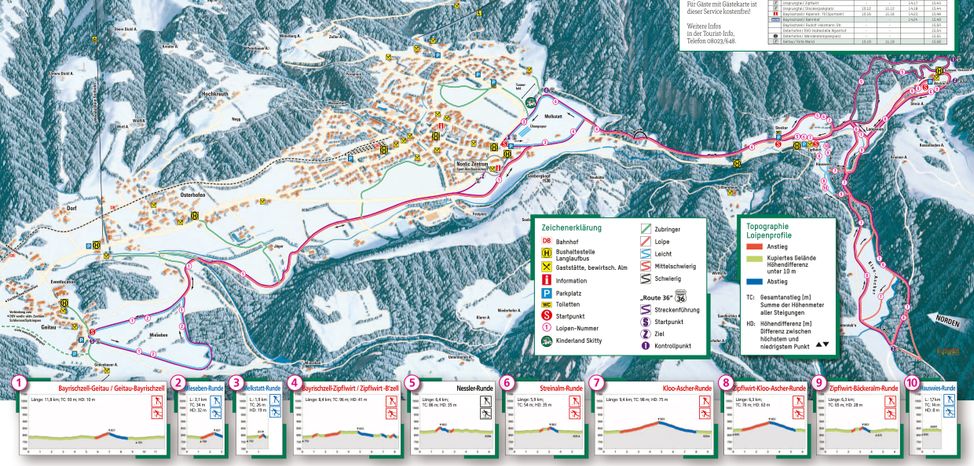 Cross-Country Skiing Trail Map Bayrischzell • Nordic Trail Map